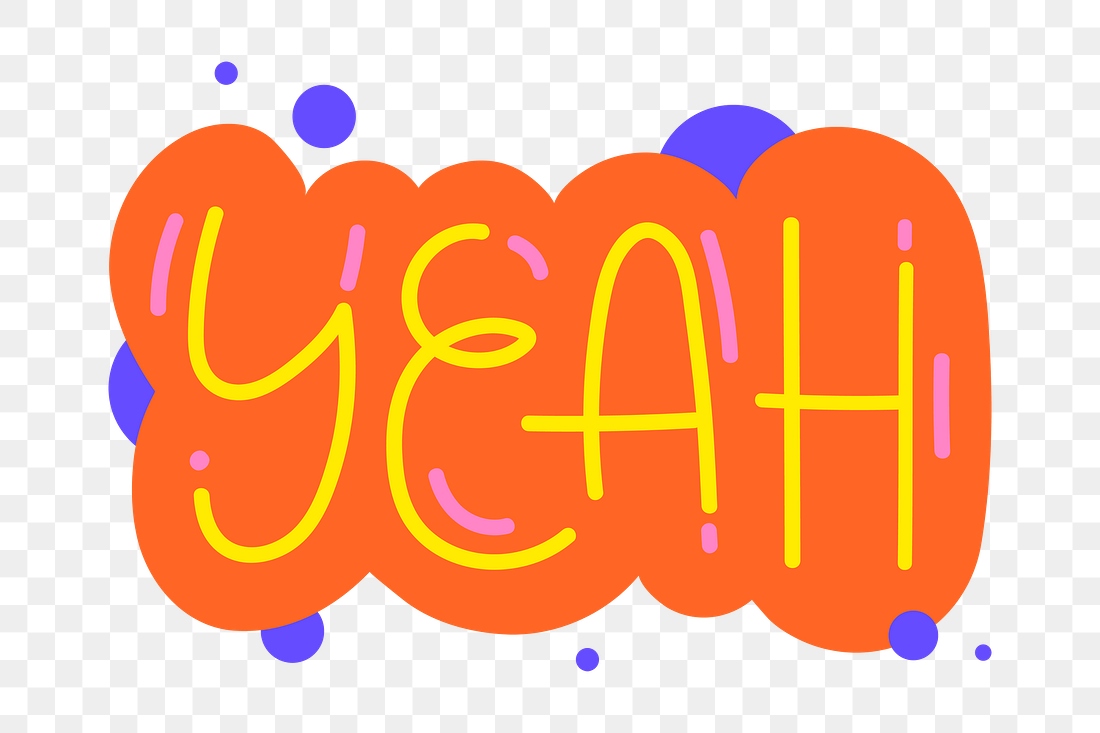 Yellow yeah word design element | Premium PNG - rawpixel