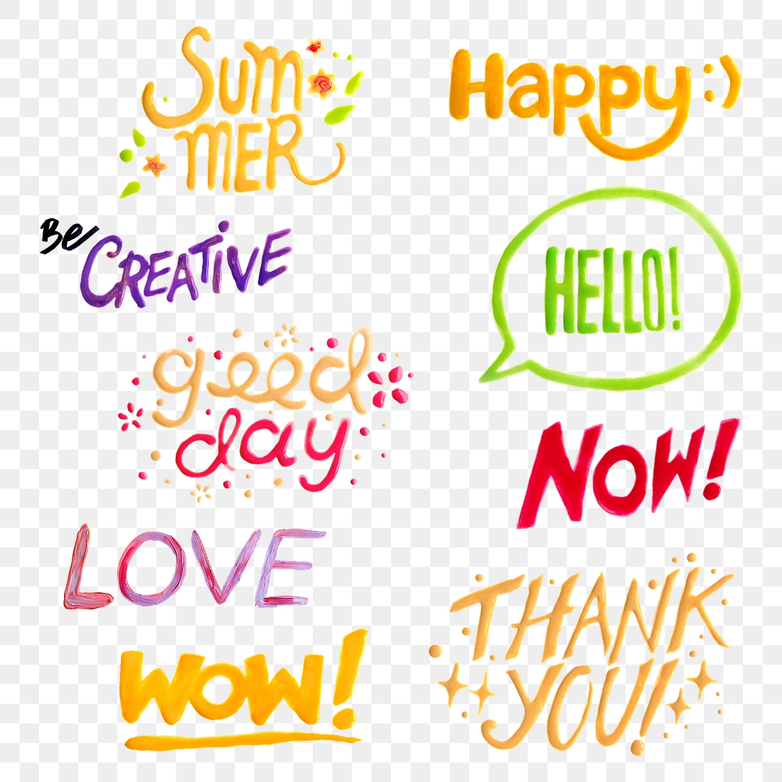 Colorful oil paint typography design | Premium PNG - rawpixel