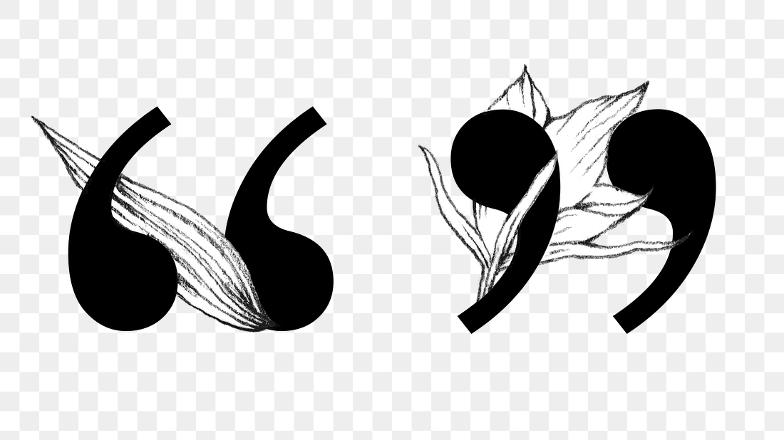 Png quotation symbol floral typography | Premium PNG Sticker - rawpixel
