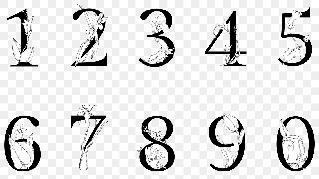 Png 123 number collection floral | Premium PNG - rawpixel