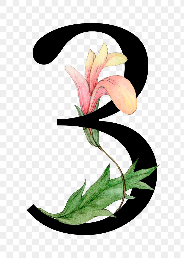 Png number 3 font vintage | Premium PNG Sticker - rawpixel