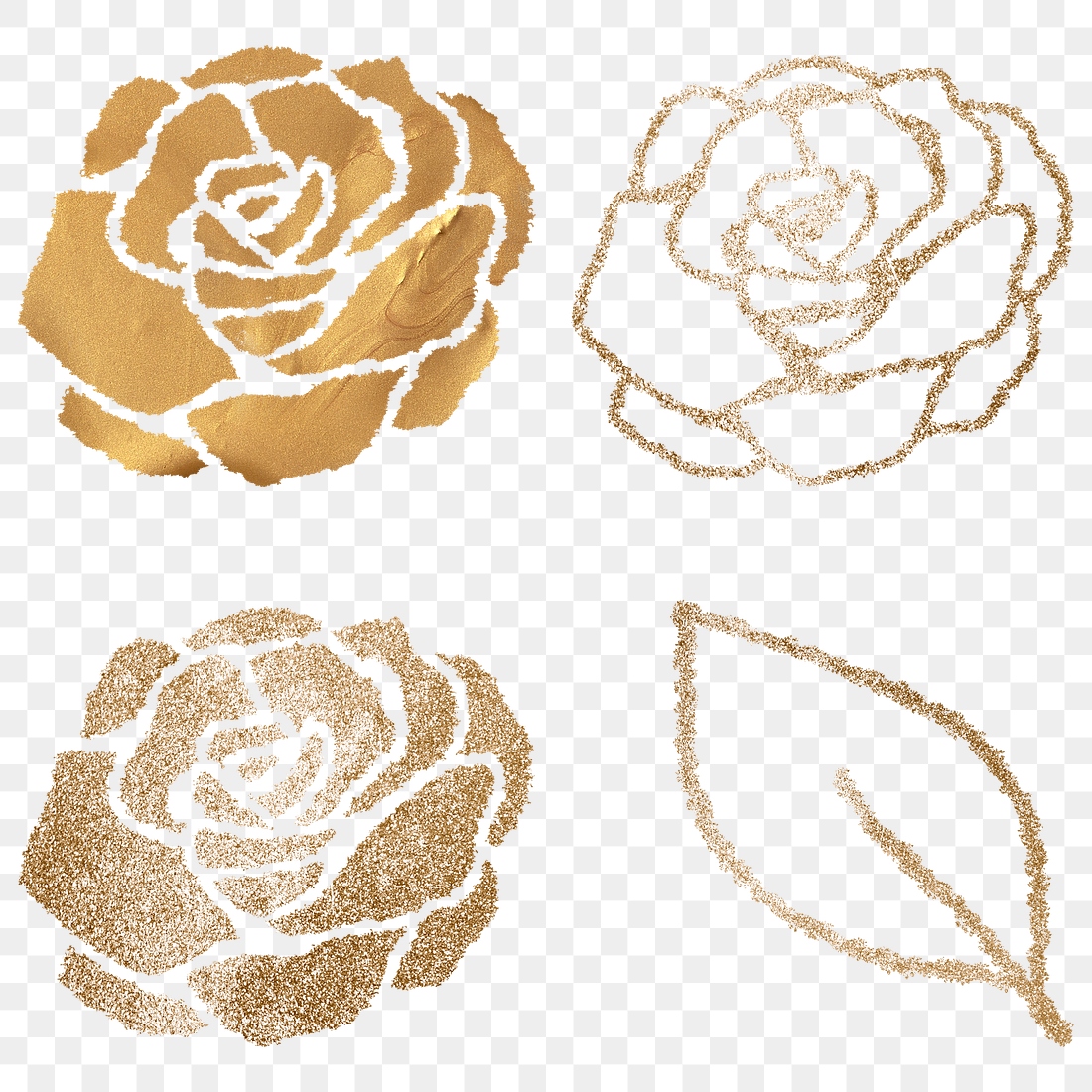 Png gold rose and leaf | Premium PNG - rawpixel