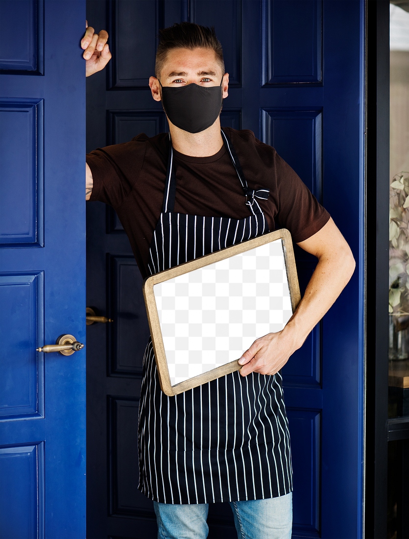 Barista face mask sign png, | Premium PNG - rawpixel