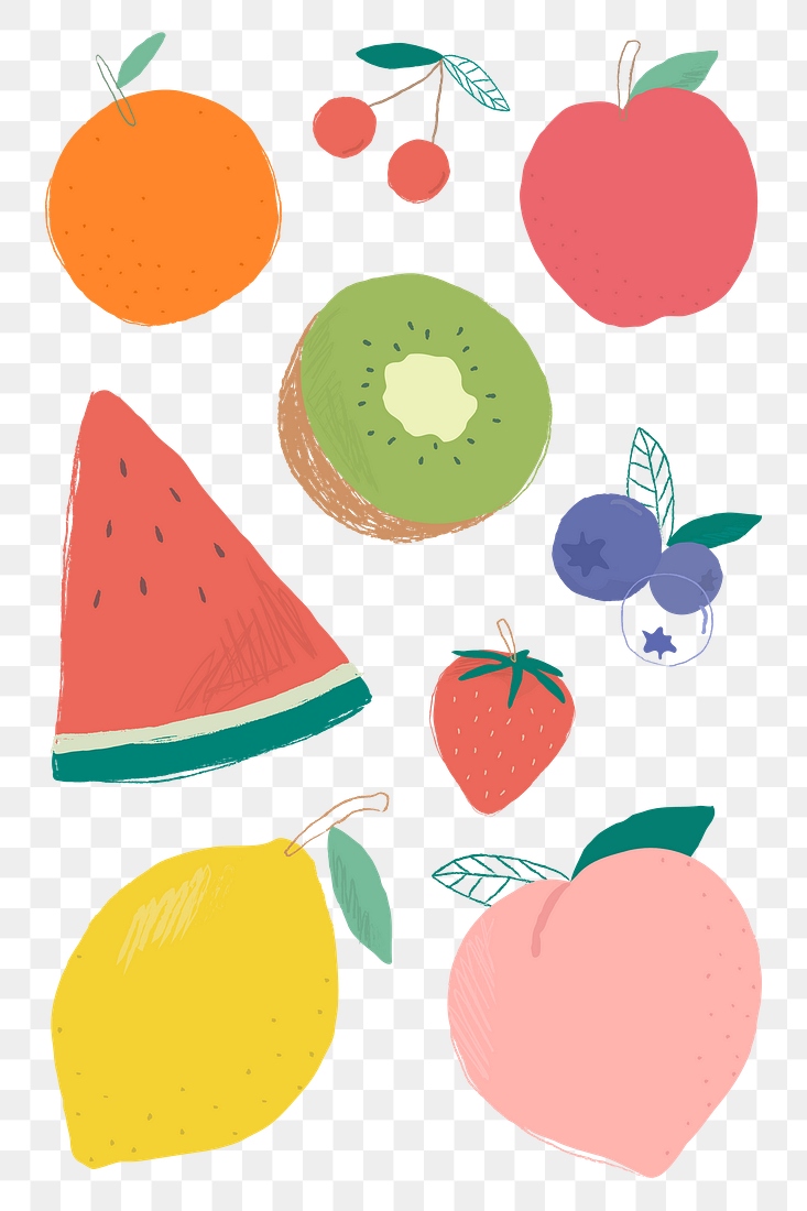 Png colorful fruit clipart set | Premium PNG - rawpixel