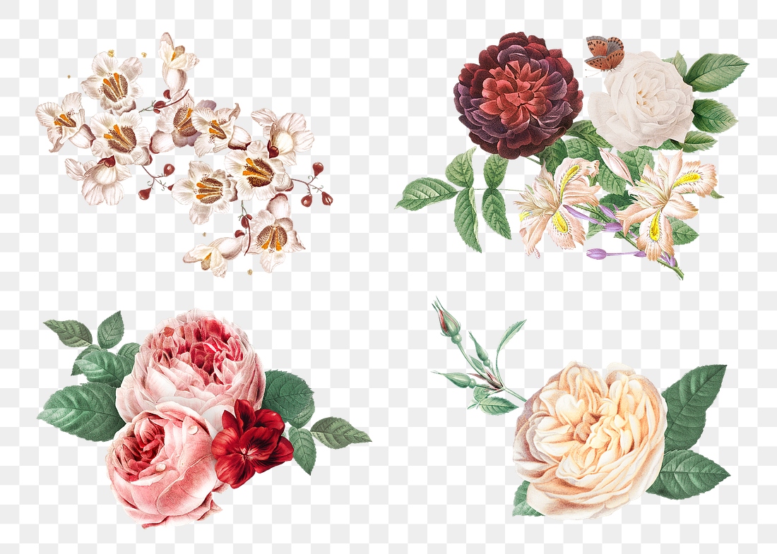 Floral flowers bouquet png colorful | Premium PNG - rawpixel