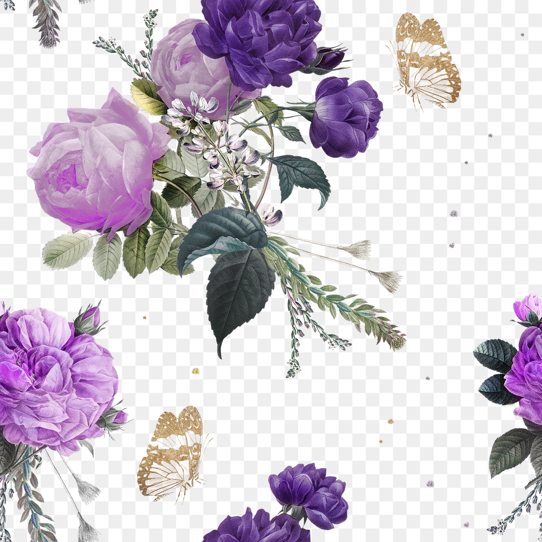 Purple garden roses png floral | Premium PNG - rawpixel