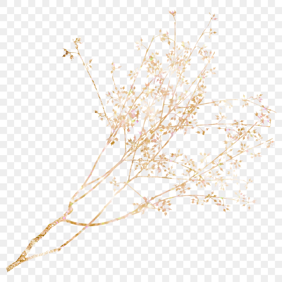 Luxury glittery botanical sticker png | Premium PNG Sticker - rawpixel