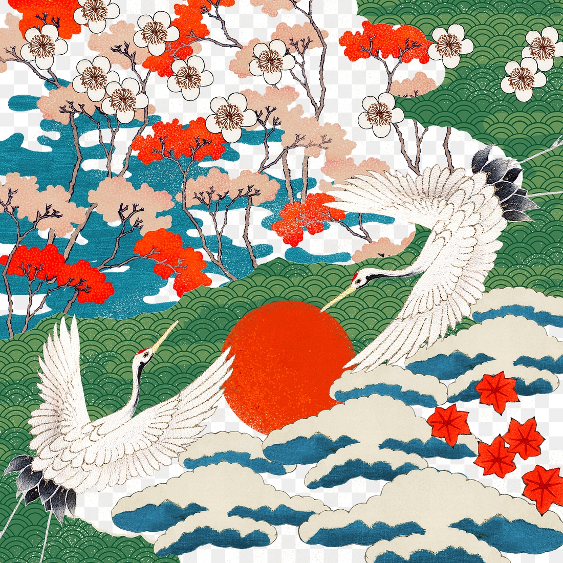 Japanese art pattern png vintage | Premium PNG - rawpixel