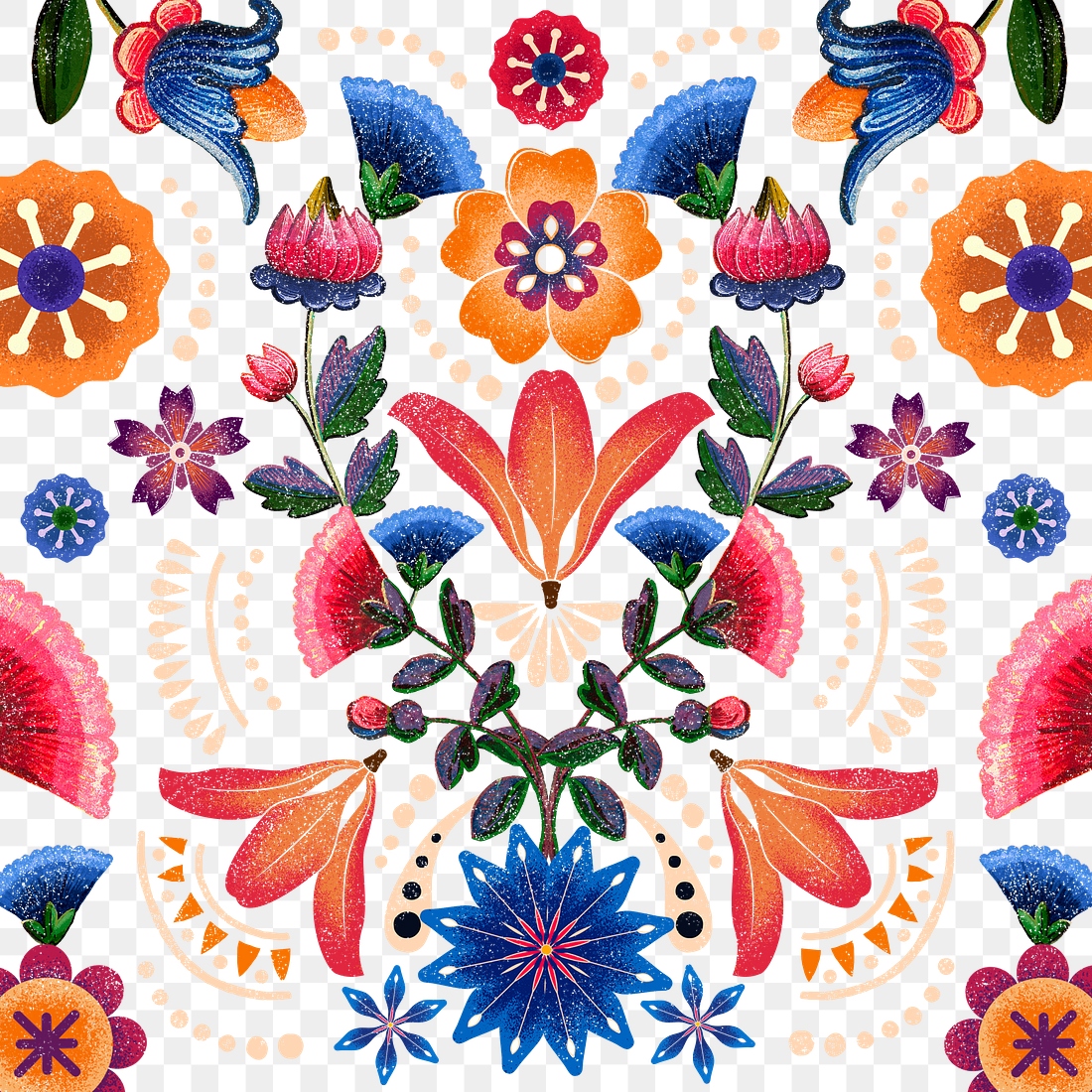 Mexican ethnic flower pattern png | Premium PNG - rawpixel