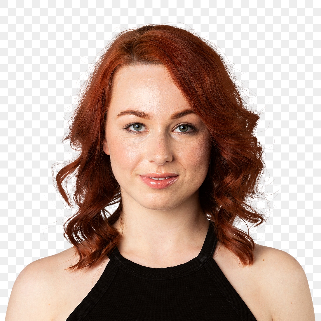 Happy red headed woman portrait | Premium PNG Sticker - rawpixel