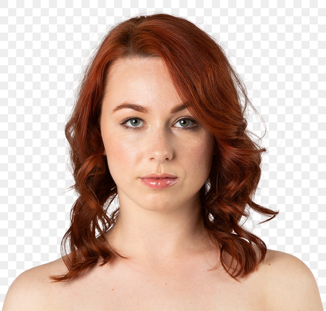 Happy red headed woman portrait | Premium PNG Sticker - rawpixel