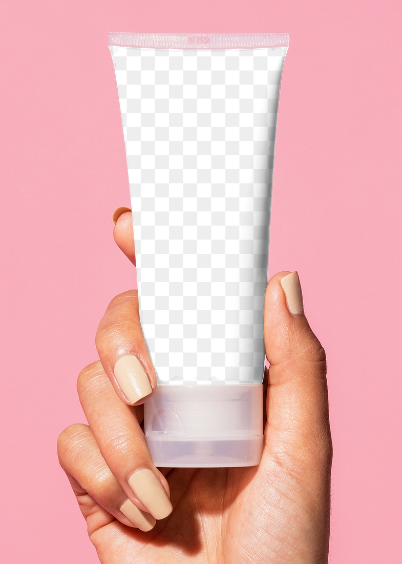 Woman holding cream tube container | Premium PNG - rawpixel