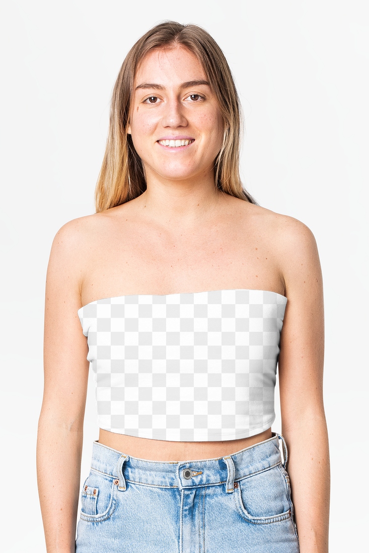 Bandeau top png mockup strapless | Premium PNG - rawpixel
