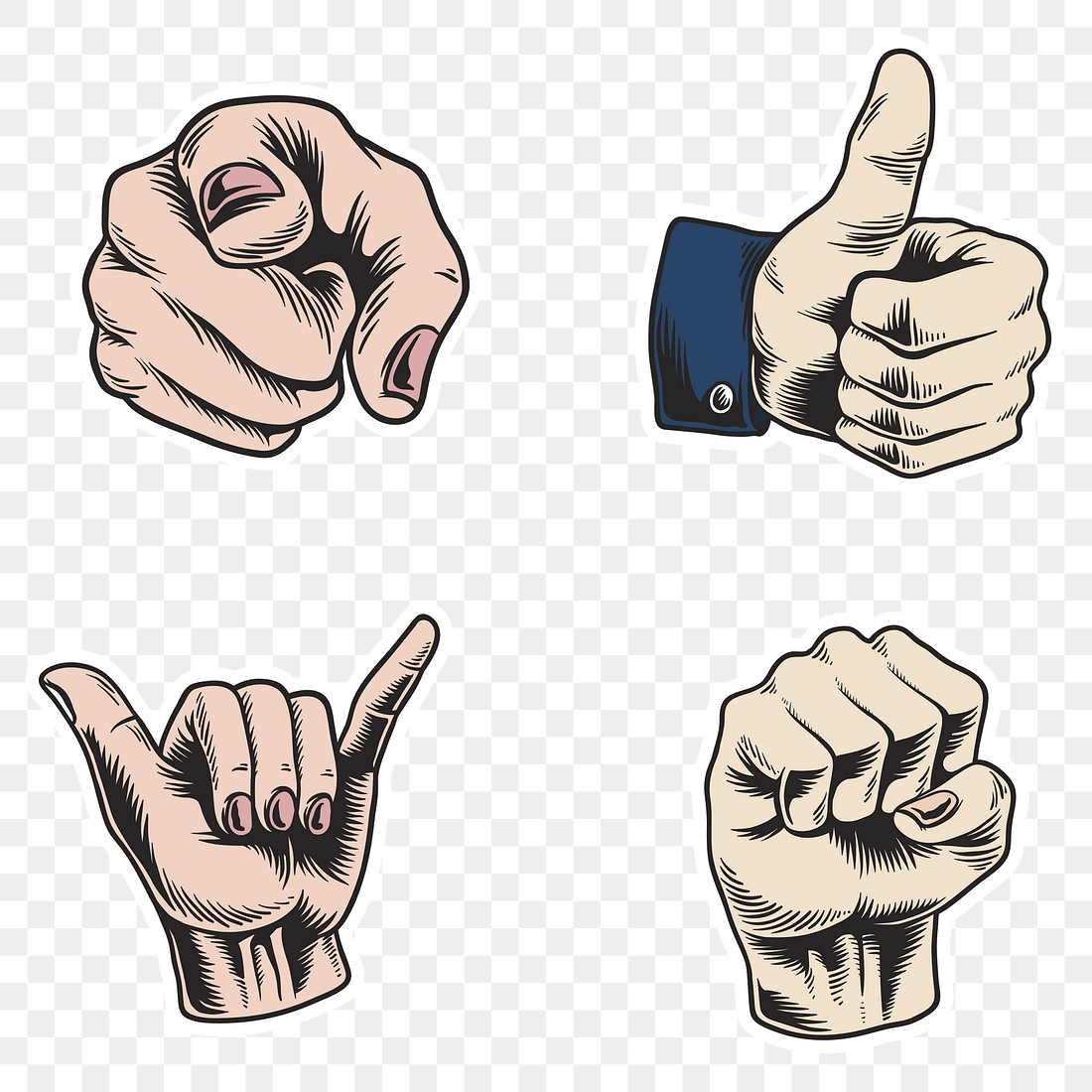 Cool hand gesture sticker white | Premium PNG - rawpixel