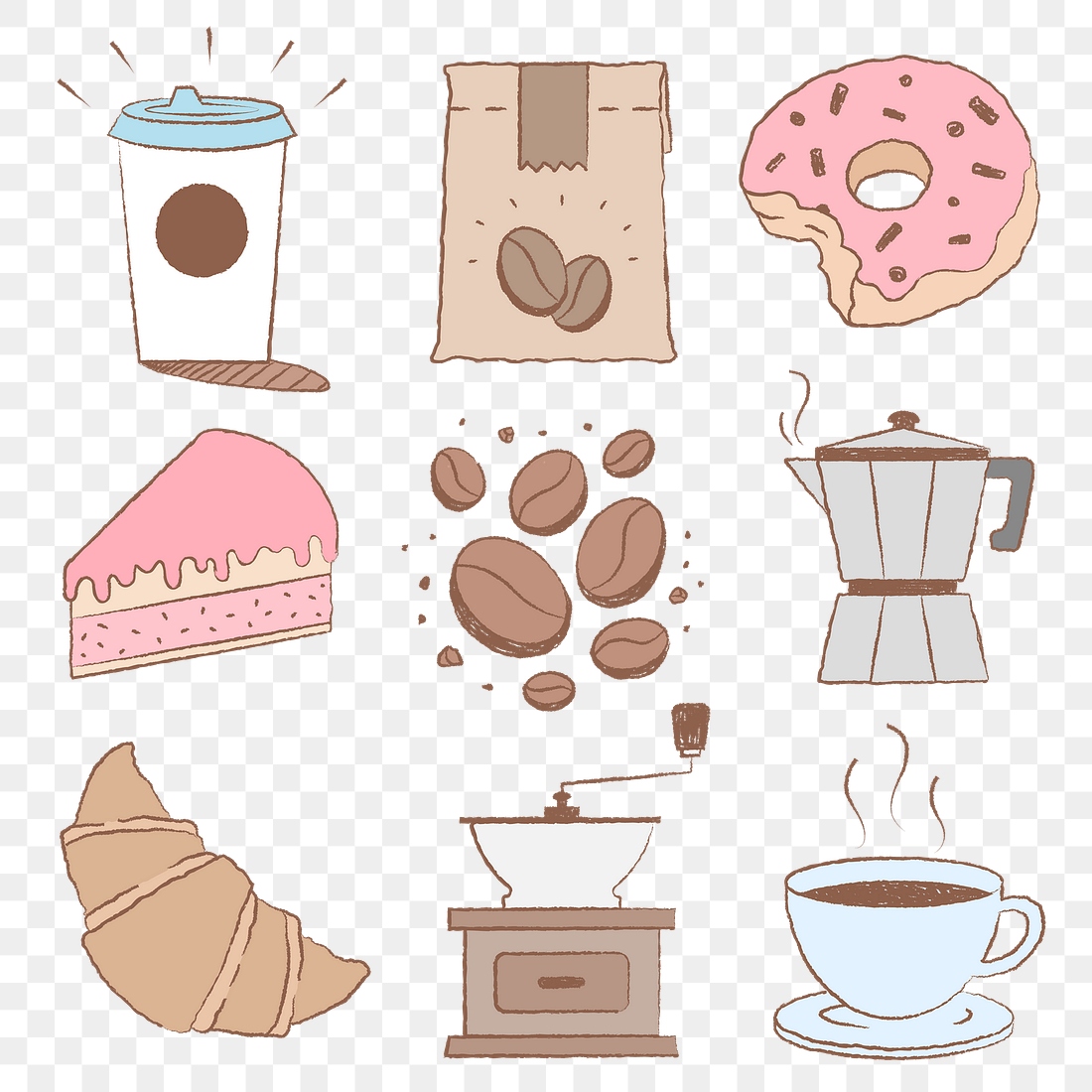 Cafe png sticker clipart, coffee | Premium PNG - rawpixel