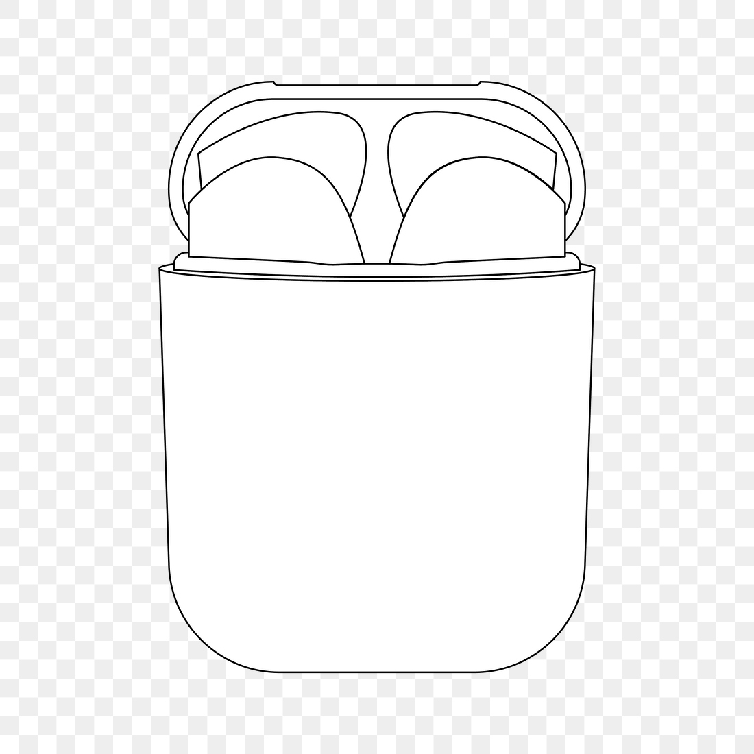 AirPods png outline png, white | Premium PNG Sticker - rawpixel