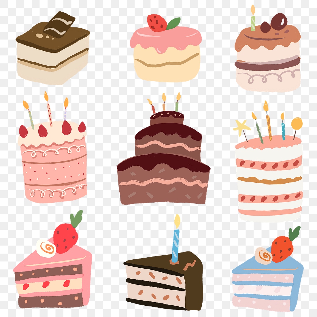 Cake PNG sticker graphic set | Premium PNG - rawpixel