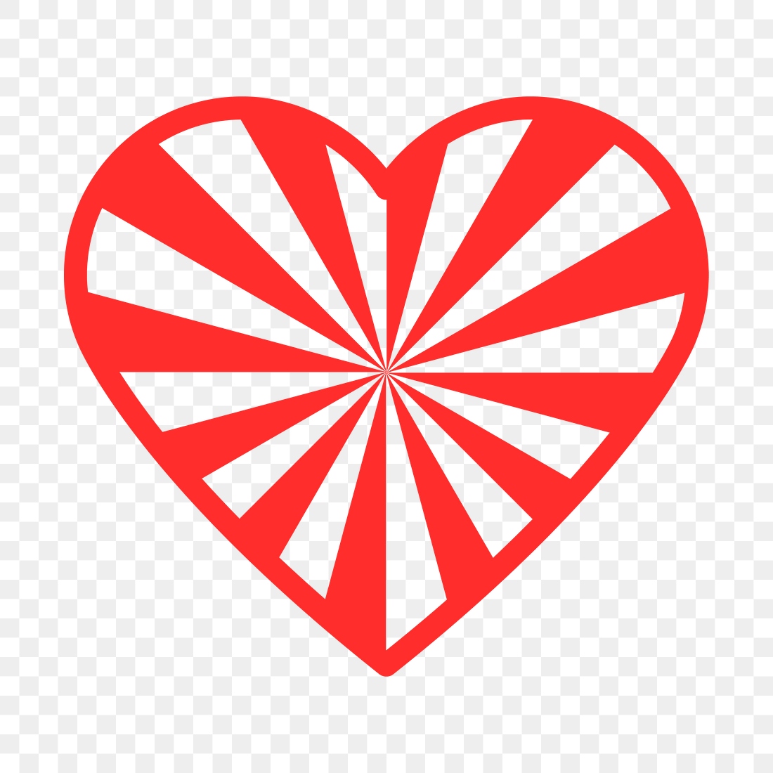 Red heart PNG sticker, striped | Premium Icons Sticker - rawpixel