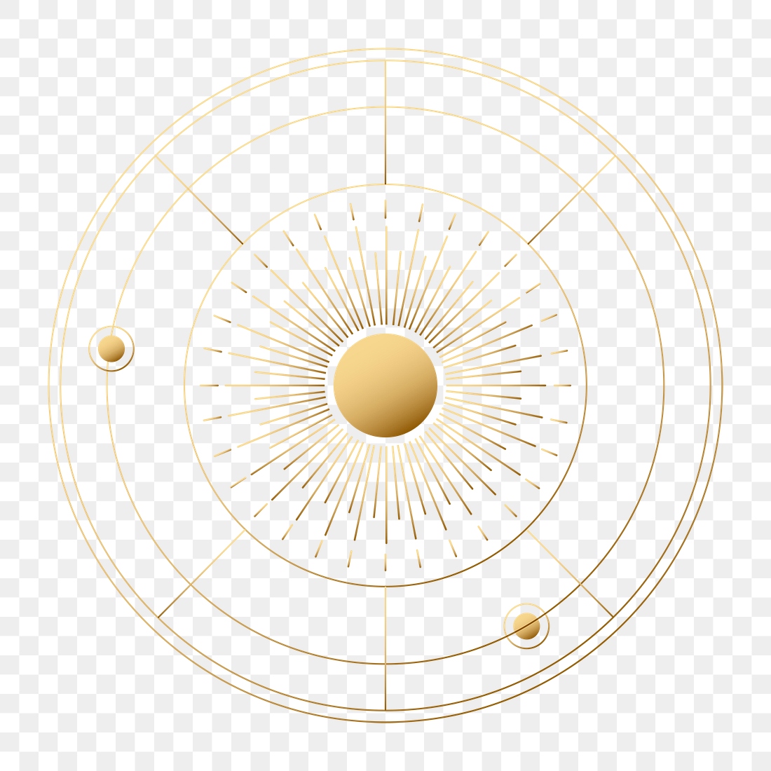 Celestial art png sticker, gold | Premium PNG Sticker - rawpixel