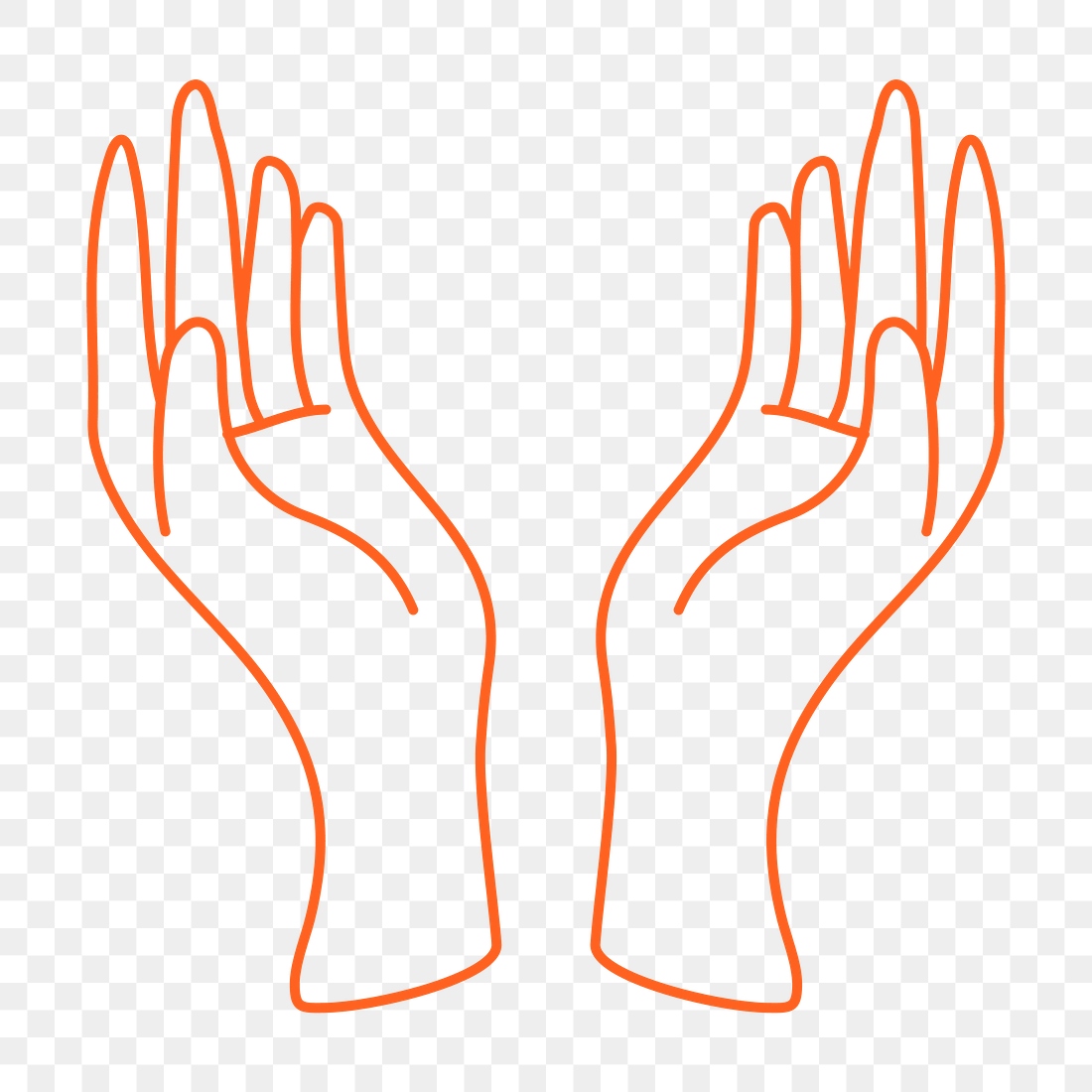 Two hands png sticker, minimal | Premium PNG Sticker - rawpixel