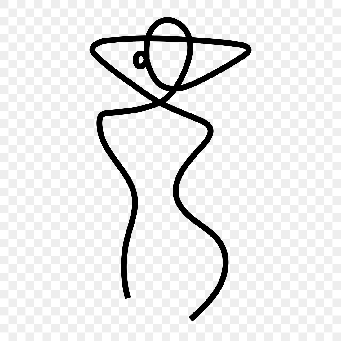 Feminine png line art, women's | Premium Icons Sticker - rawpixel