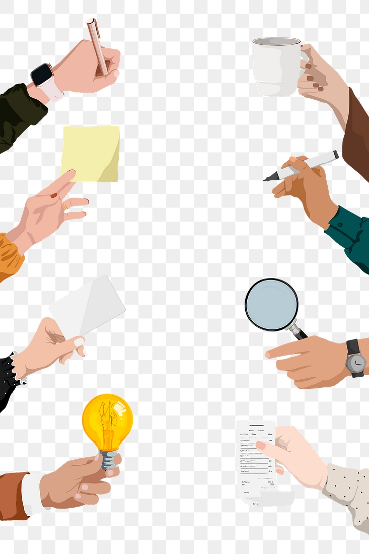 Business teamwork png, hands border | Premium PNG - rawpixel