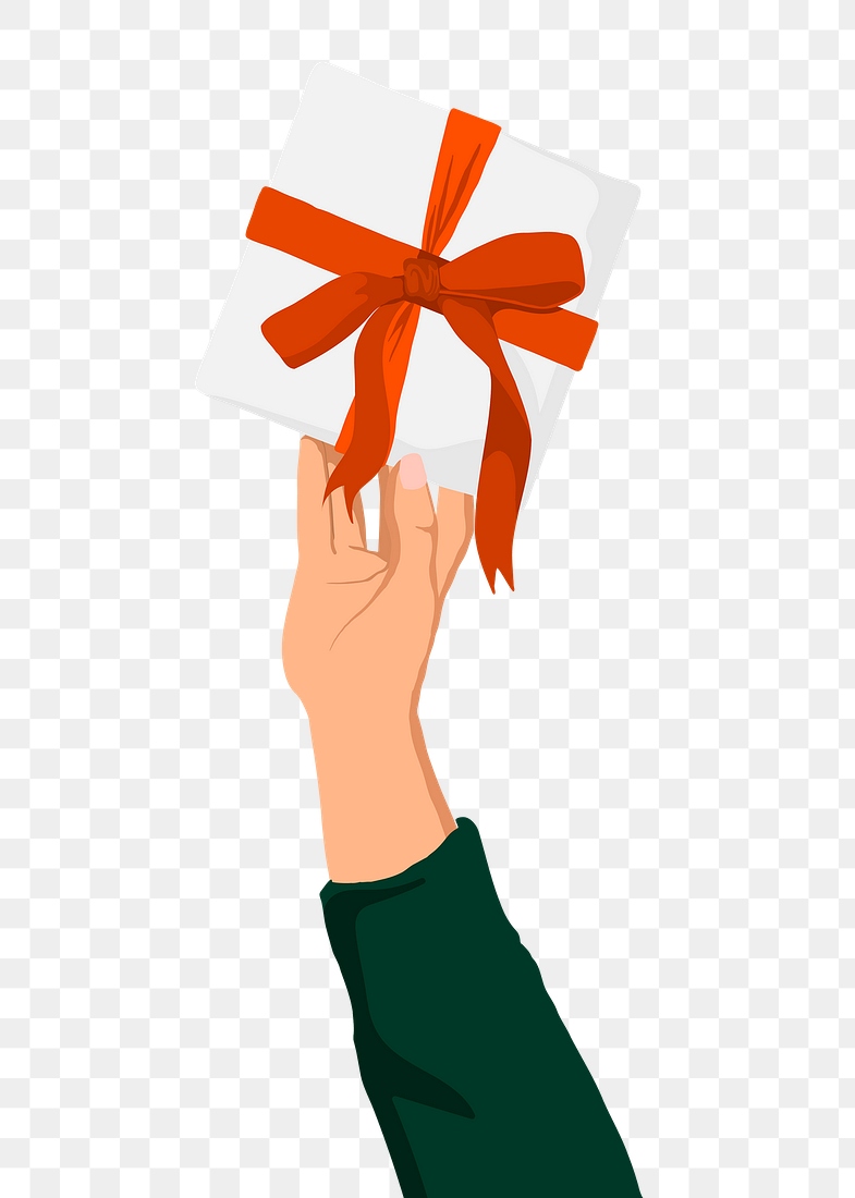 Christmas present png sticker, held | Premium PNG Sticker - rawpixel