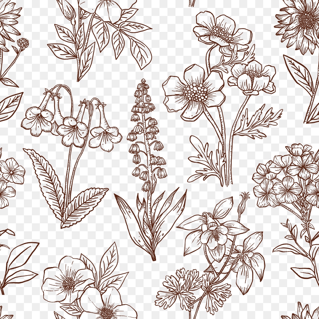 Seamless flower pattern png collage | Premium PNG - rawpixel
