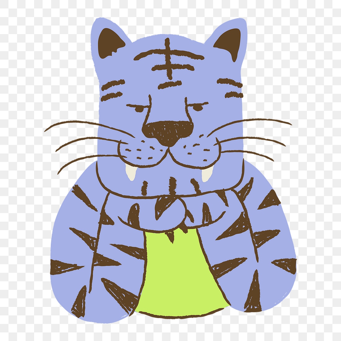 Funky tiger png, animal doodle | Premium PNG Sticker - rawpixel