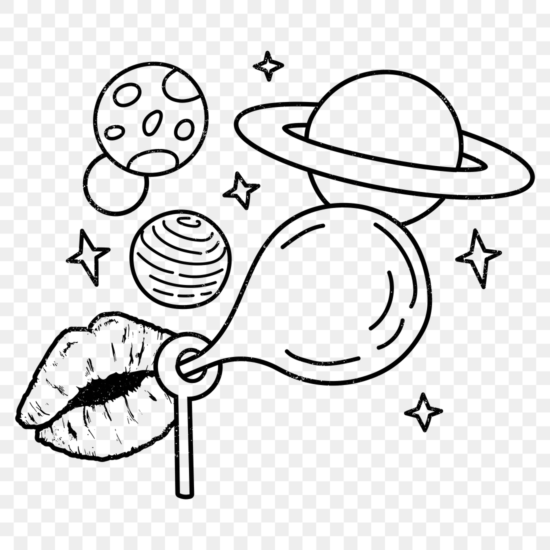 Galaxy png sticker, cosmic doodle, | Premium PNG - rawpixel