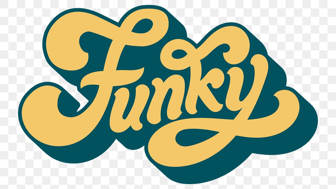 Yellow funky typography design element | Premium PNG Sticker - rawpixel