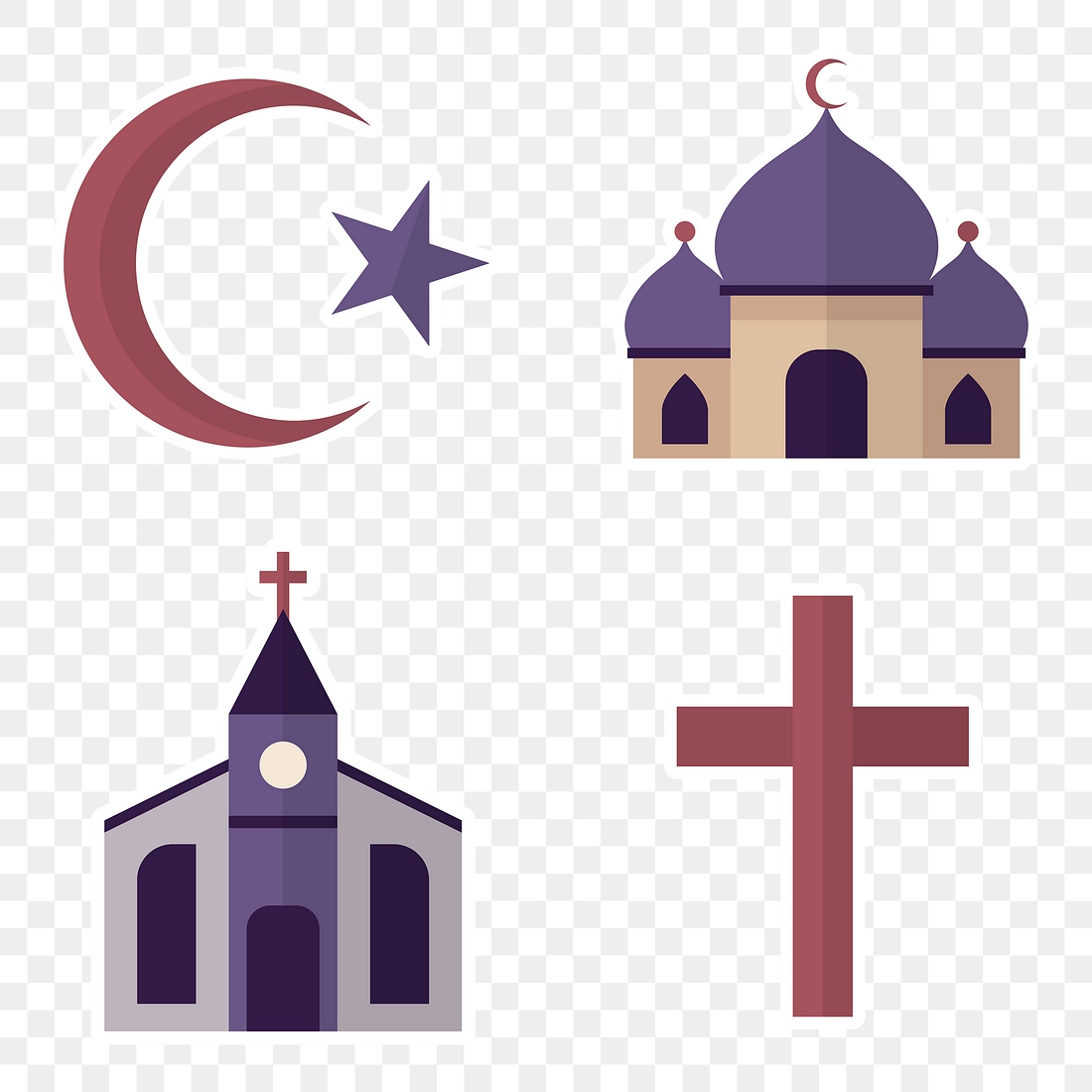 Mixed religious symbols sticker design | Premium PNG - rawpixel