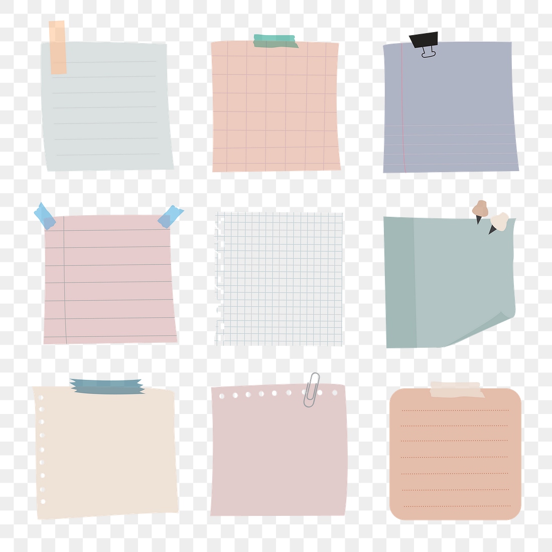 Set of notepaper on transparent | Free PNG - rawpixel