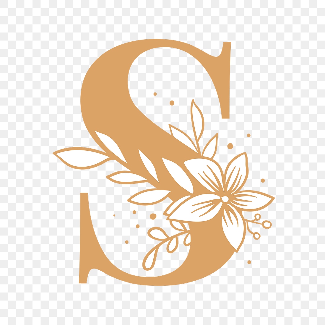 Letter S floral font typography | Premium PNG Sticker - rawpixel
