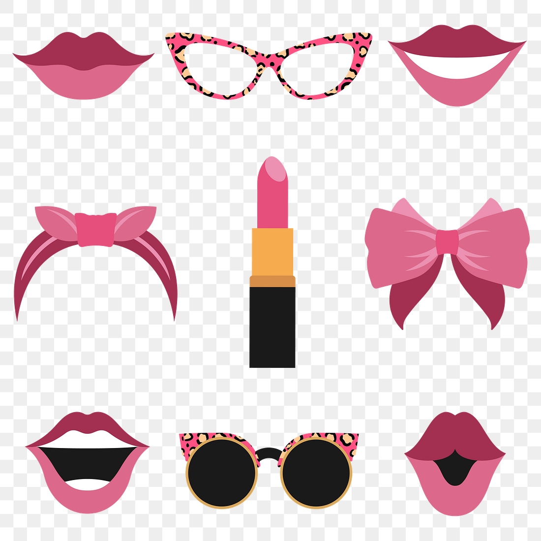 Girly stickers collection transparent png | Premium PNG - rawpixel