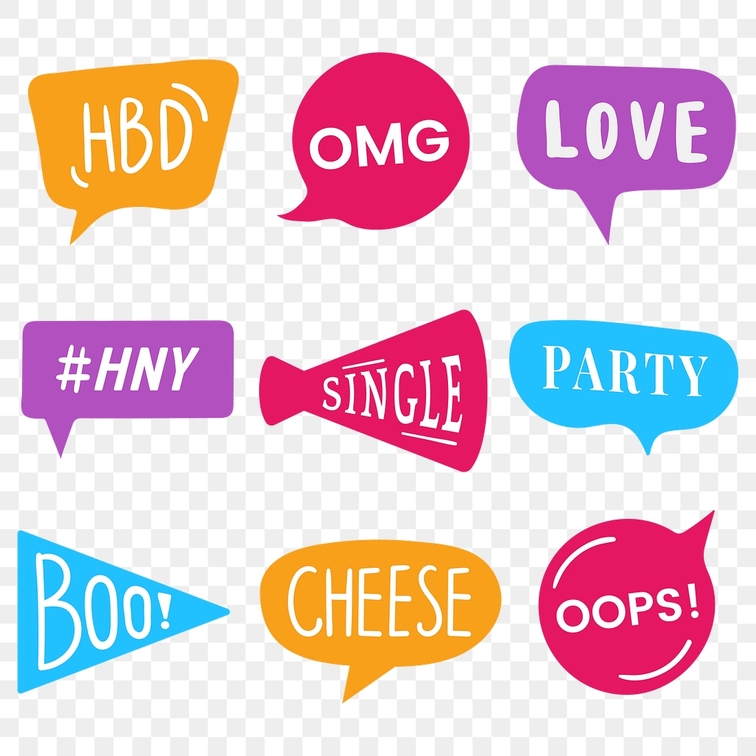 Word expressions set design element | Premium PNG - rawpixel