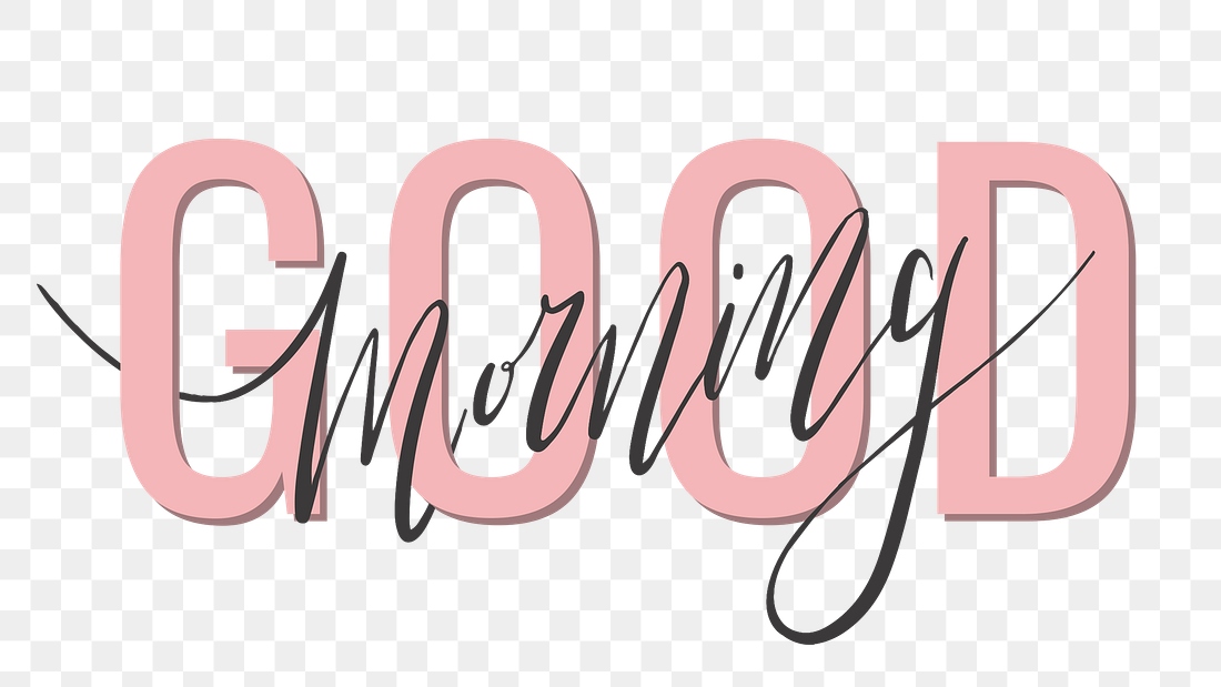 Png good morning word art | Premium PNG Sticker - rawpixel