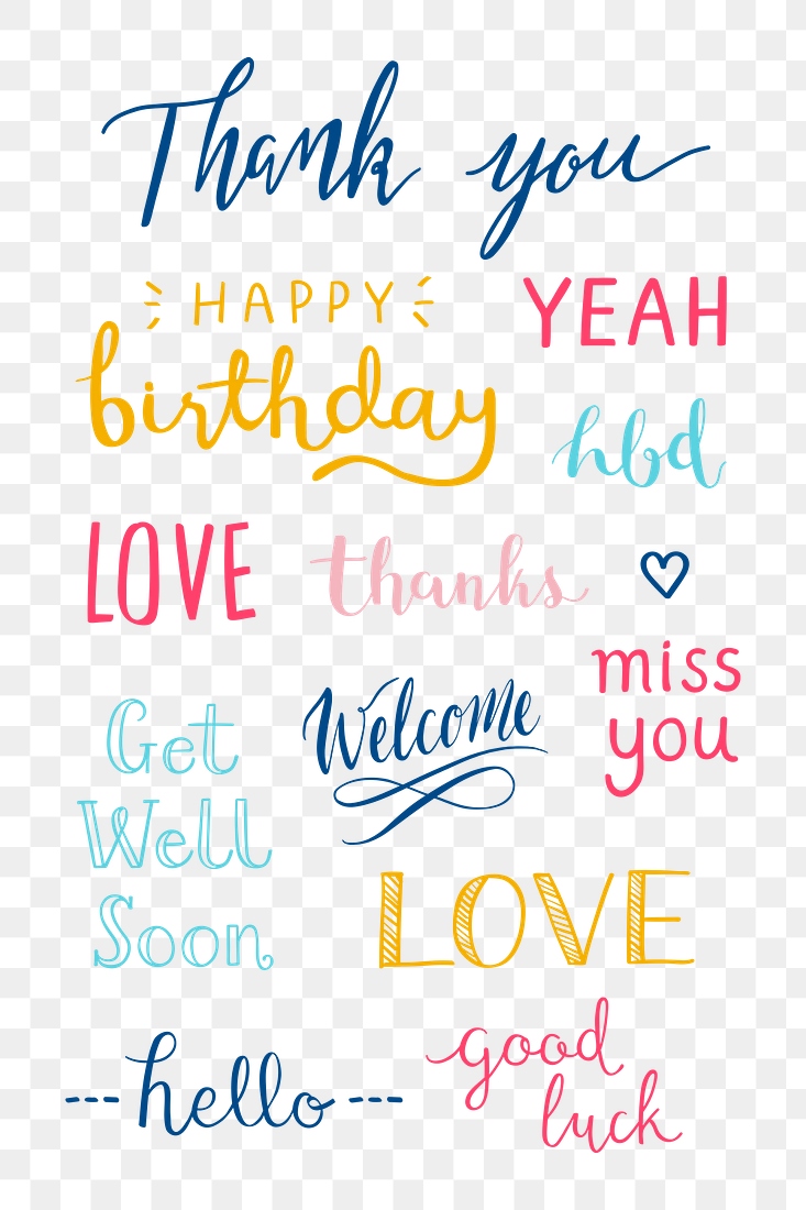 Cute png lettering stickers transparent | Premium PNG - rawpixel