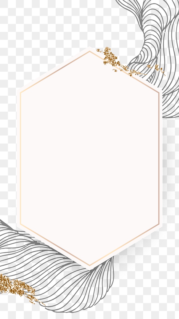 Golden abstract hexagon frame transparent | Premium PNG - rawpixel