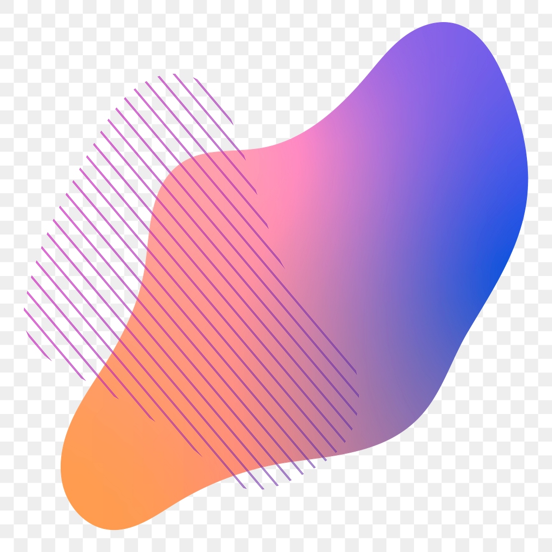 Colorful gradient element with lines | Premium PNG Sticker - rawpixel
