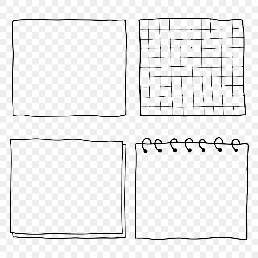 Set blank paper notes transparent | Premium PNG - rawpixel