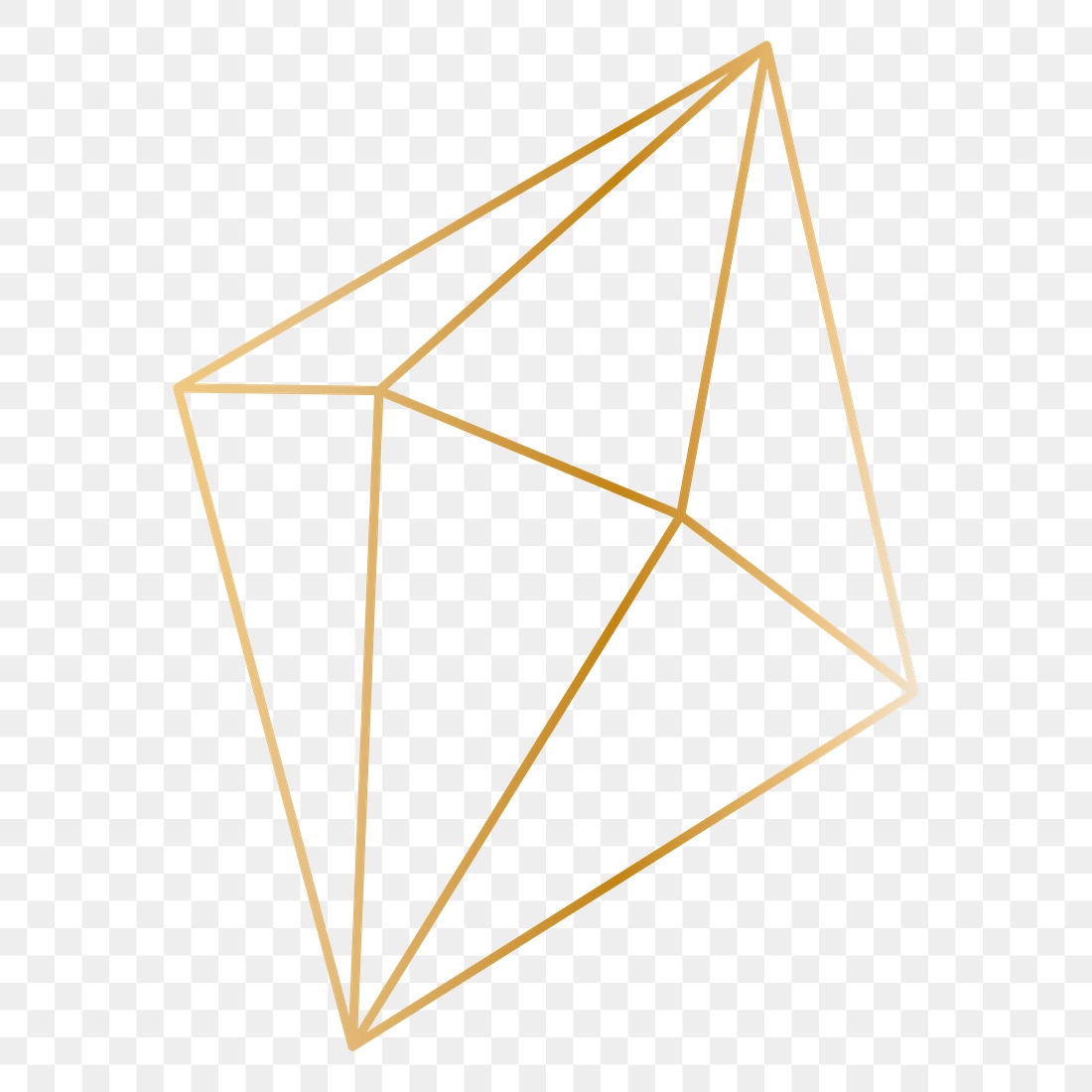 Minimal gold prism shape transparent | Premium PNG Sticker - rawpixel