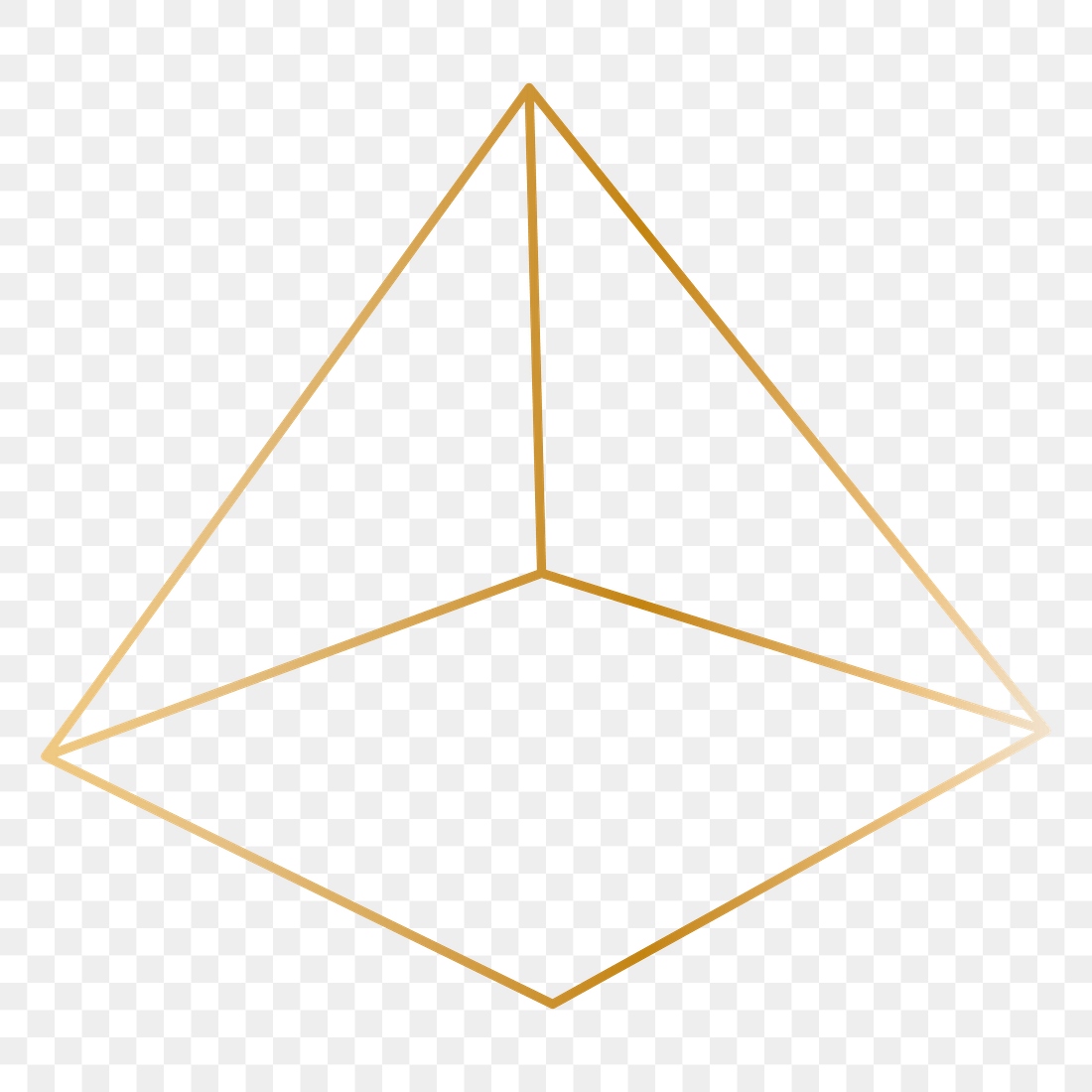 Minimal gold pyramid shape transparent | Premium PNG Sticker - rawpixel
