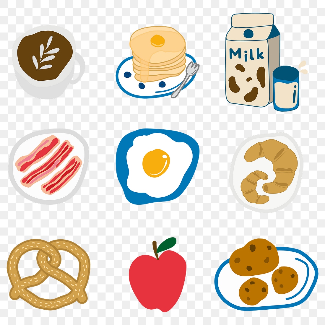 Cute food doodle sticker design | Premium PNG - rawpixel