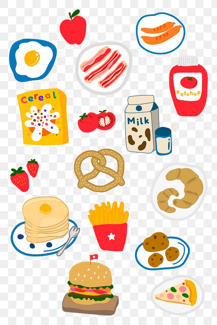 Cute food doodle sticker design | Premium PNG - rawpixel