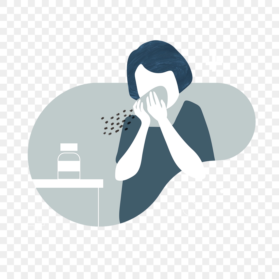 Coughing woman character element transparent | Premium PNG Sticker ...