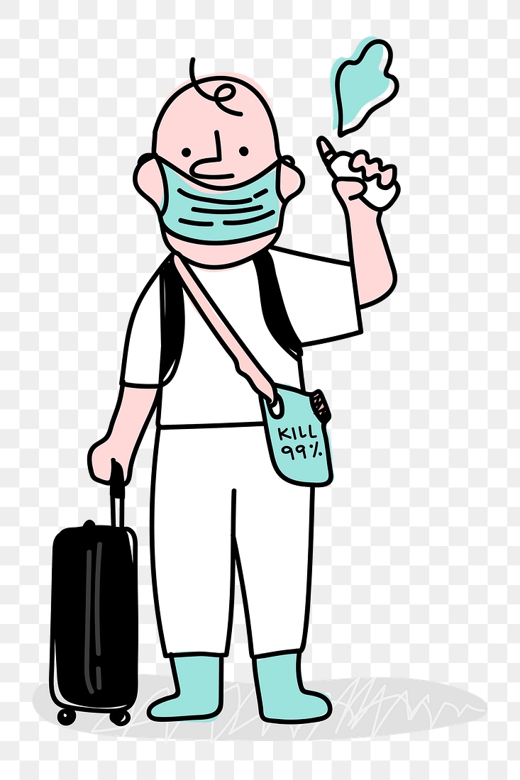 Traveler face mask character transparent | Free PNG Sticker - rawpixel