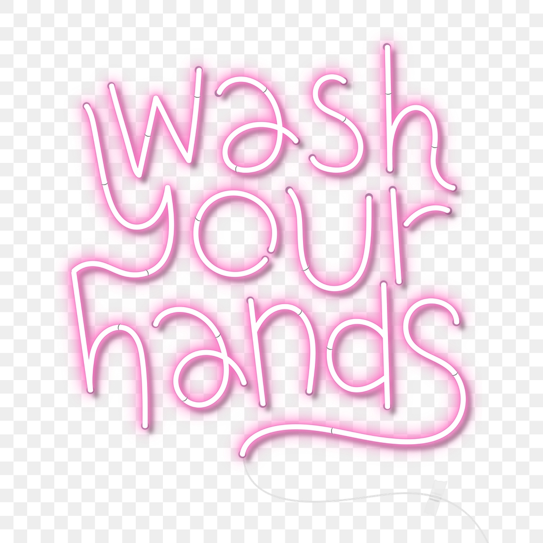 Pink wash your hands neon | Premium PNG Sticker - rawpixel