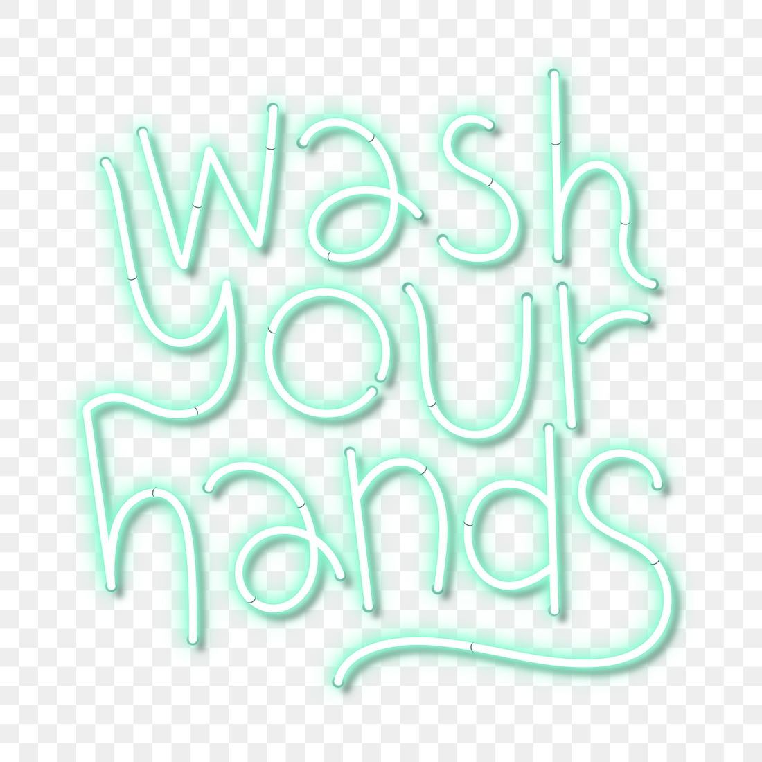 Green wash your hands neon | Premium PNG Sticker - rawpixel