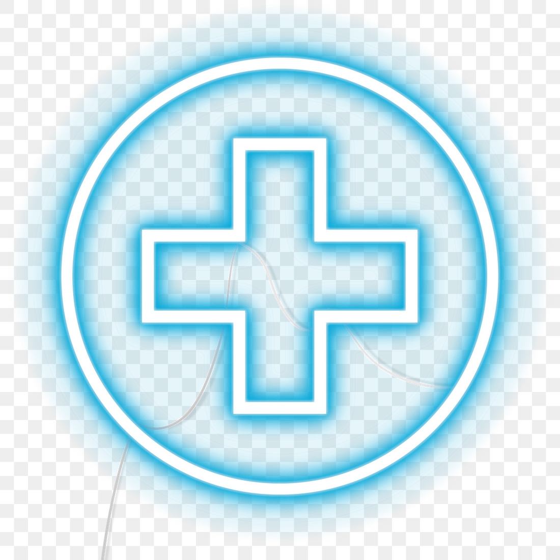 Blue cross neon sign transparent | Premium PNG Sticker - rawpixel
